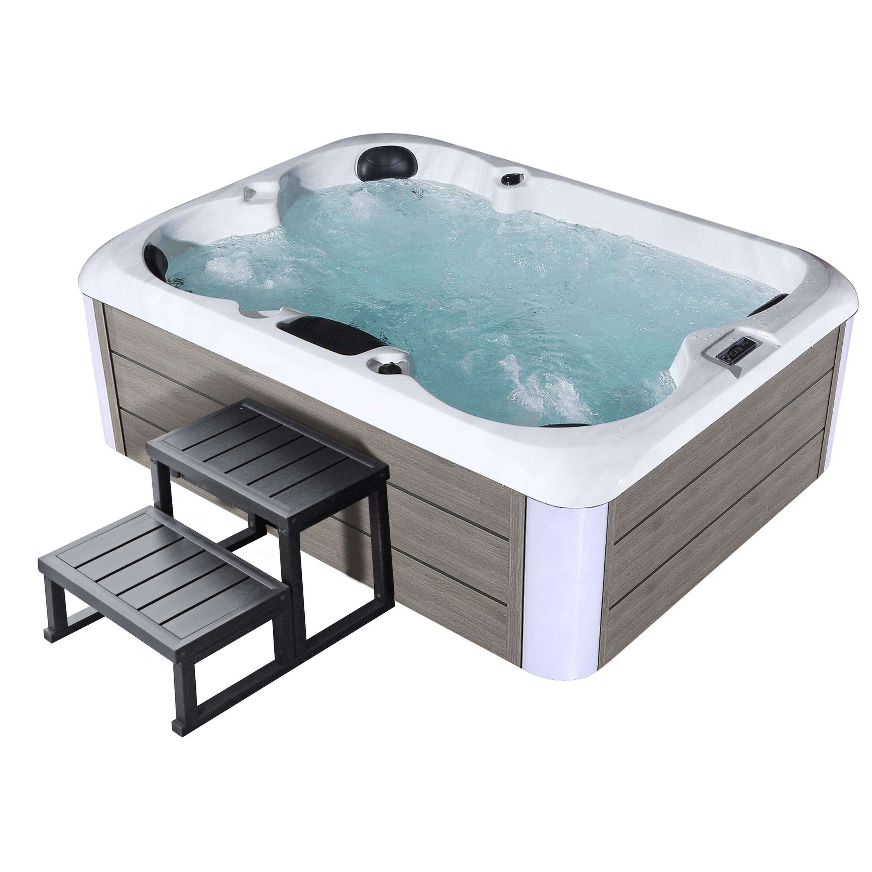 Empava 110 Volt 4 - Person 20 - Jet Plastic Rectangle Hot Tub with ...