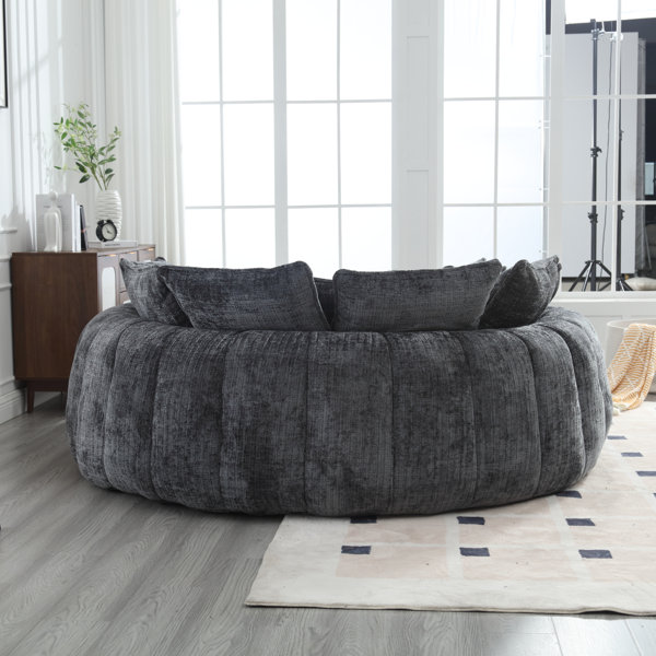 All-in furniture Oversized Bean Bag Sofa - Large Round Loveseat With ...