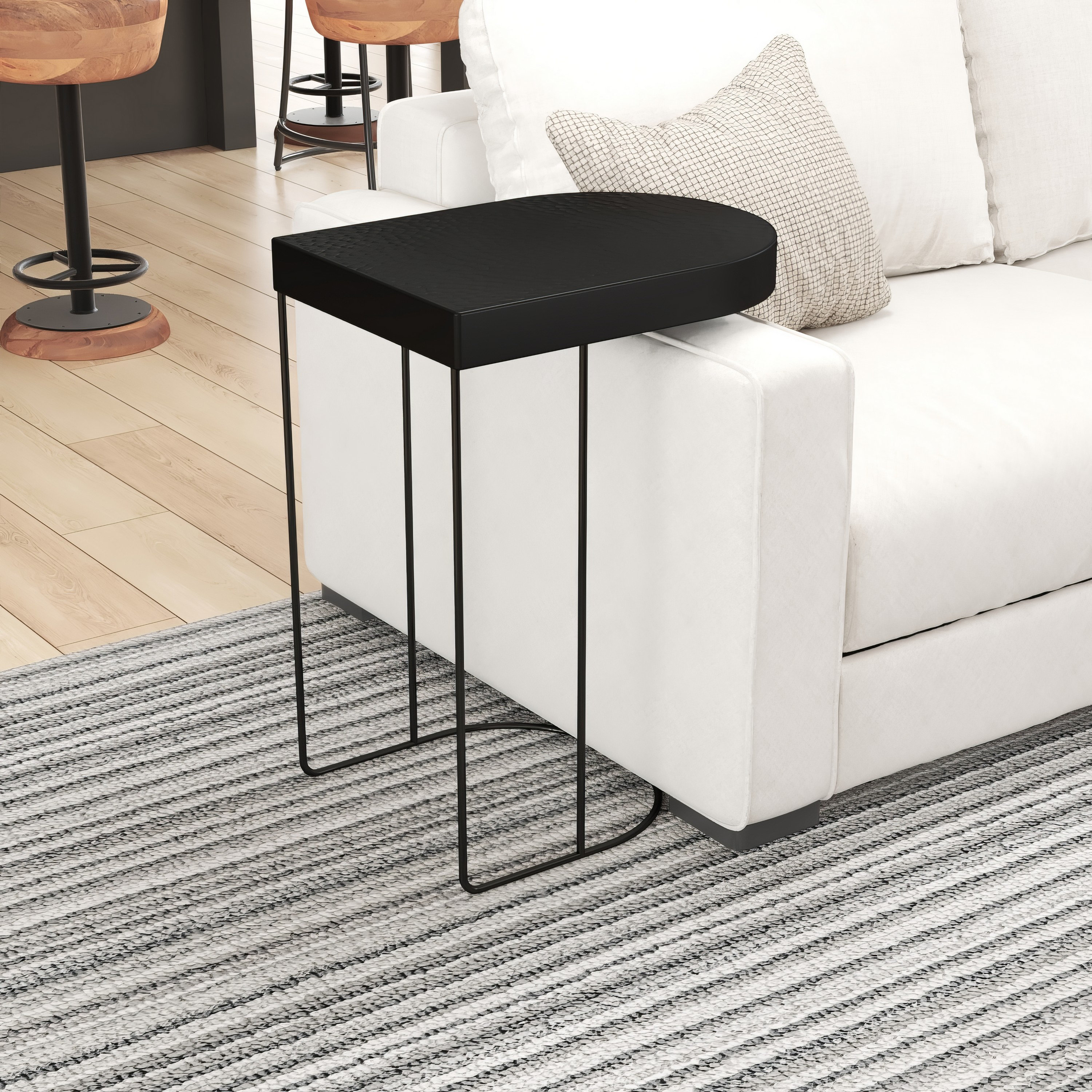 Wrought Studio™ Bianco Sleek 25 Inch Modern Side End Table - Semi ...