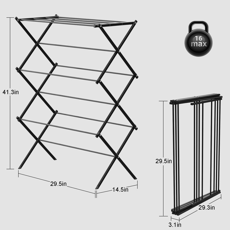 OLHAV Metal Foldable Accordion Drying Rack | Wayfair