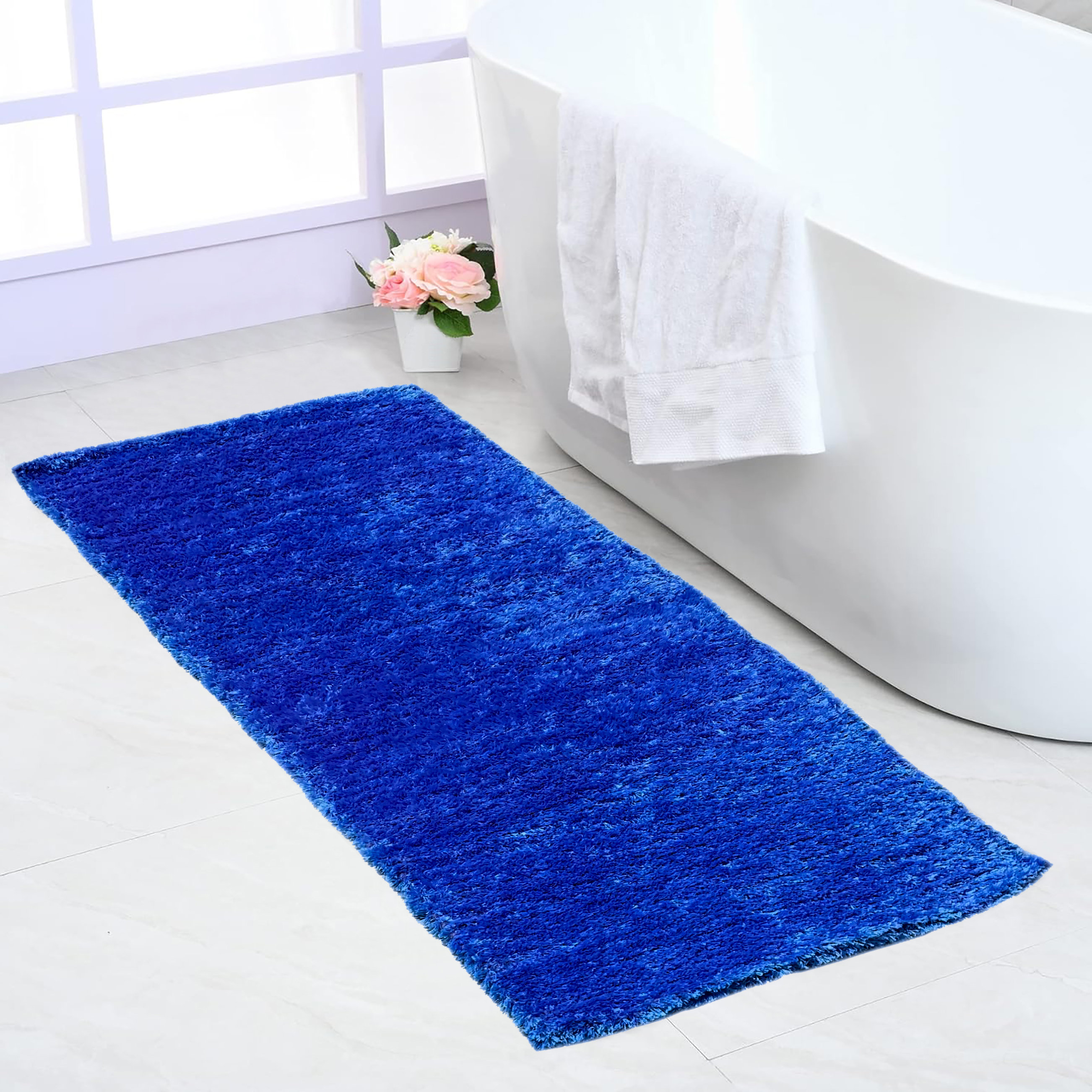 Mercer41 2x5 Feet Long Soft Absorbent Bathroom Bath Mat Shimmer Shag ...