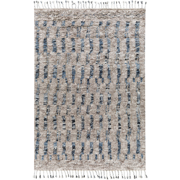 Surya Southwestern Hand-Knotted Wool Light Blue, Taupe Area Rug ...