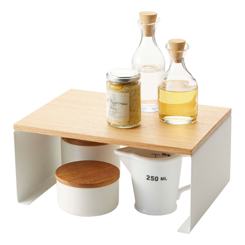 Yamazaki Home Tosca Yamazaki Home Wood-Top Stackable Kitchen Rack ...
