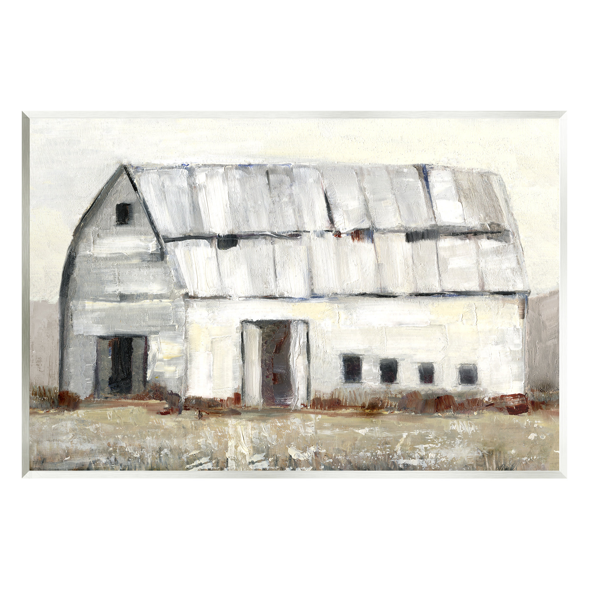 Stupell Industries Rustic White Barn Among Countryside Nature Grasses ...