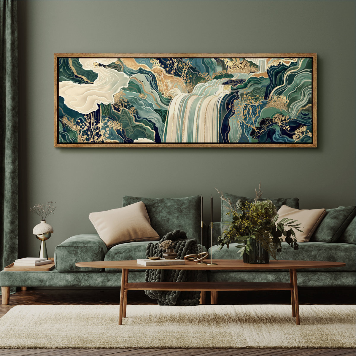 IDEA4WALL Hokusai Ukiyo-e Japanese Waterfall Living Room Extra Large ...