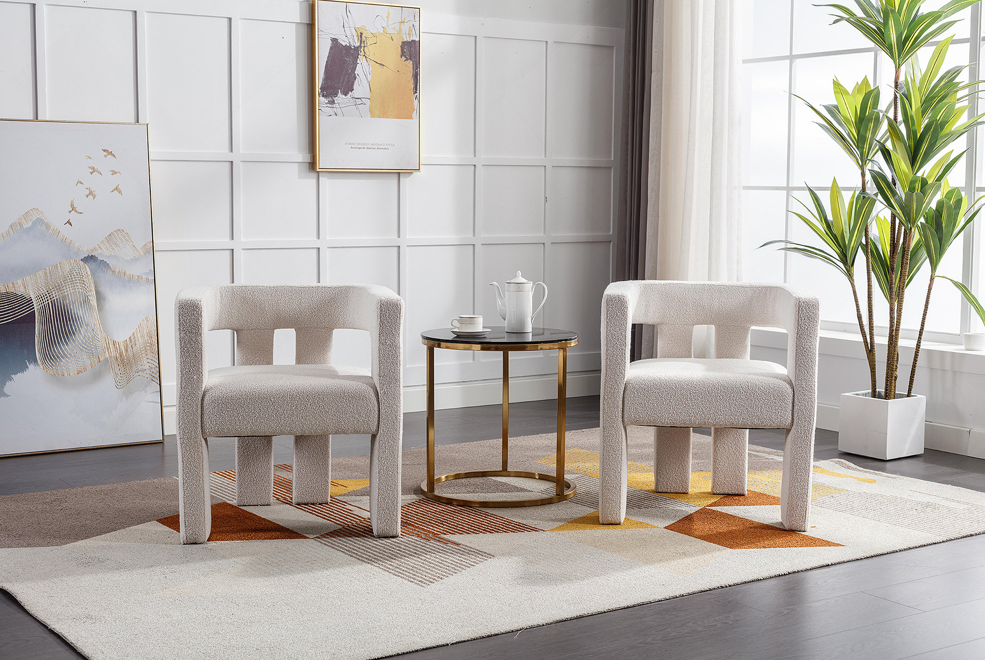 Wrought Studio™ Upholstered Accent/Dining Chair /Barrel Side Chairs ...