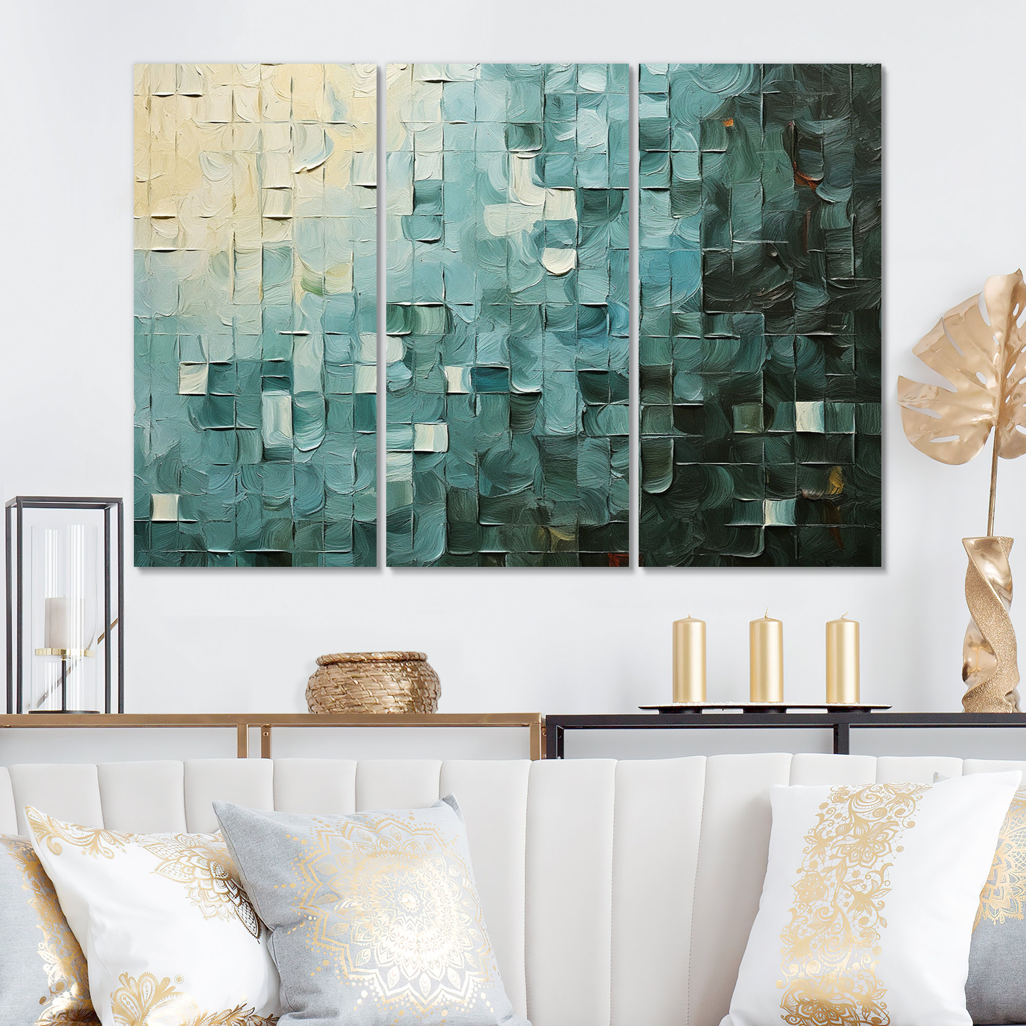 Ivy Bronx Ephemeral Light Vintage Cubist Retro Abstract On Canvas 3 ...
