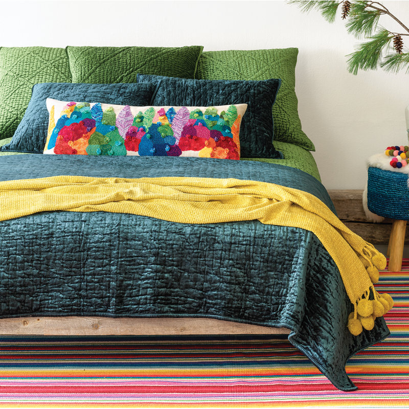 Pine Cone Hill Parisienne Velvet Evergreen Quilt & Reviews | Wayfair