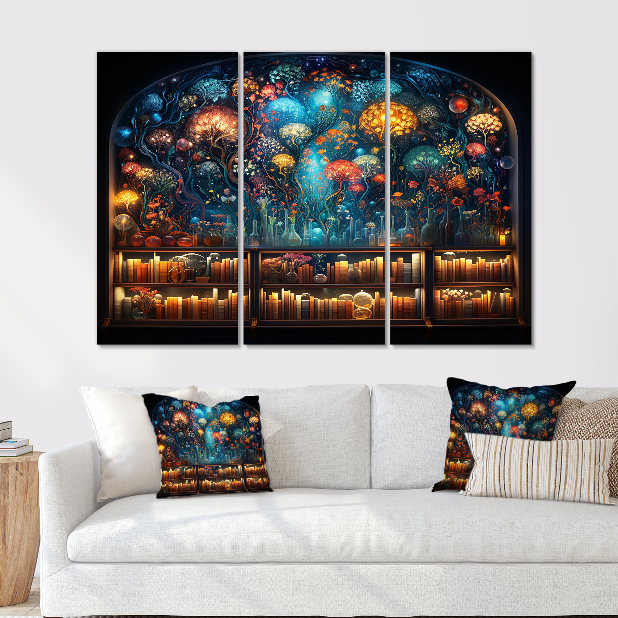 Lark Manor™ Flowers Of Wisdom Akashic Library - Libraries Wall Art ...