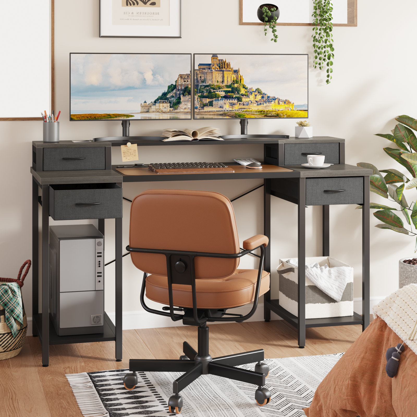17 Stories Calub Metal Base Computer Desk & Reviews | Wayfair