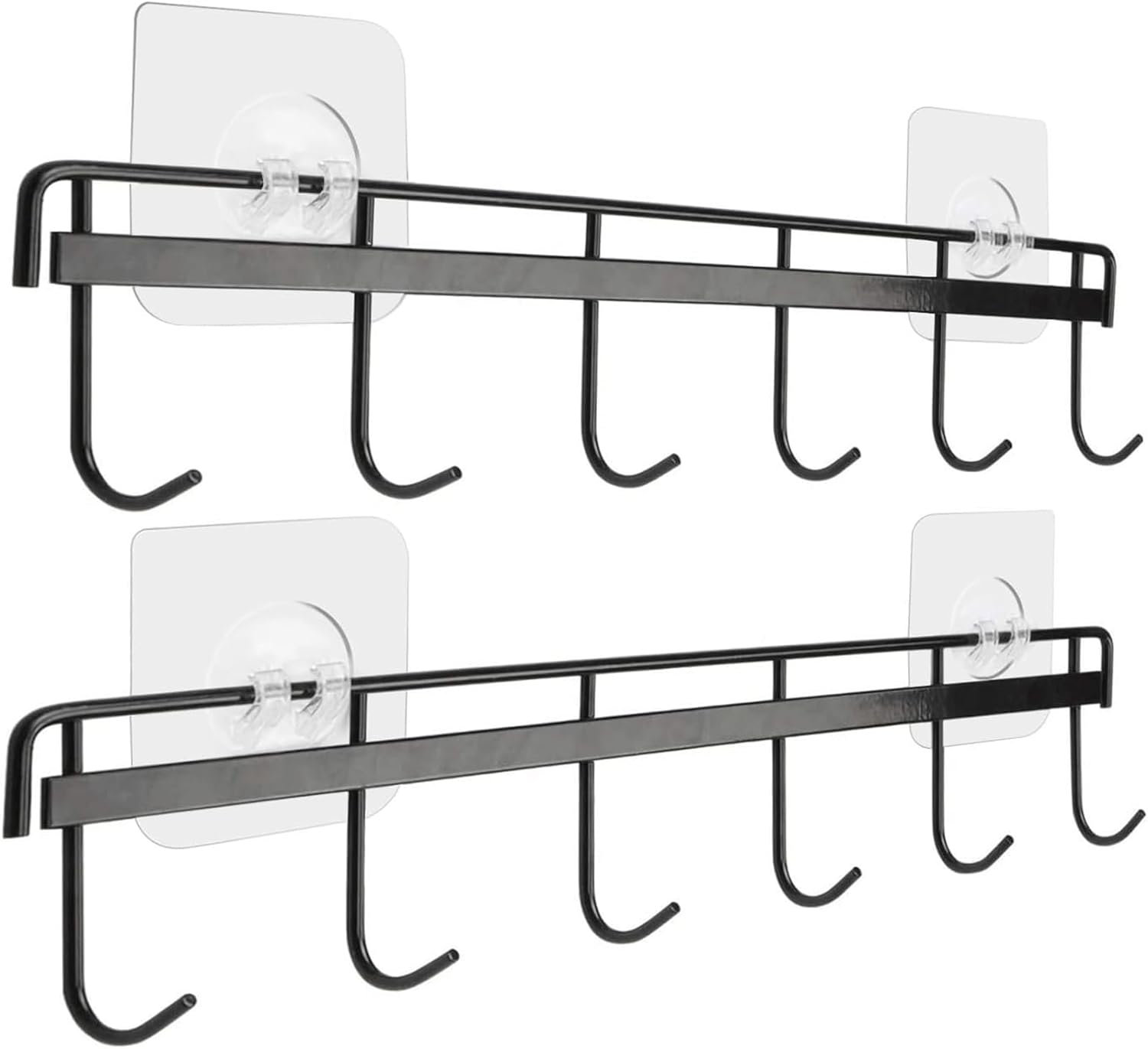 Prep & Savour Adhesive Wall Hooks Rack Kitchen Rail, Space Saving ...