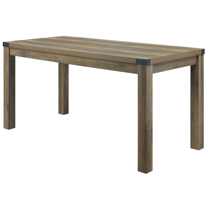 Plethoria Marchetto Rustic Oak Rectangular Dining Table | Wayfair