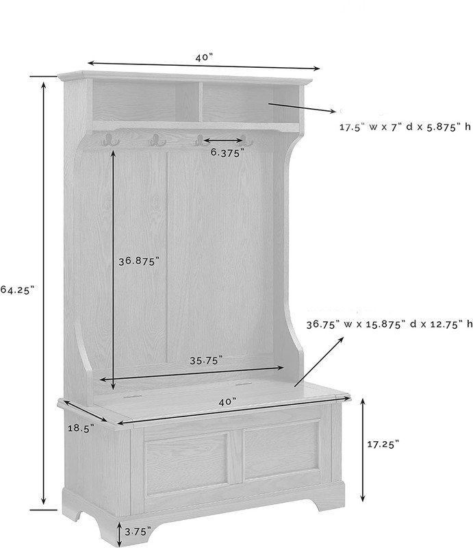 Wildon Home® Clarissa Hall Tree 40'' Wide with Bench | Wayfair