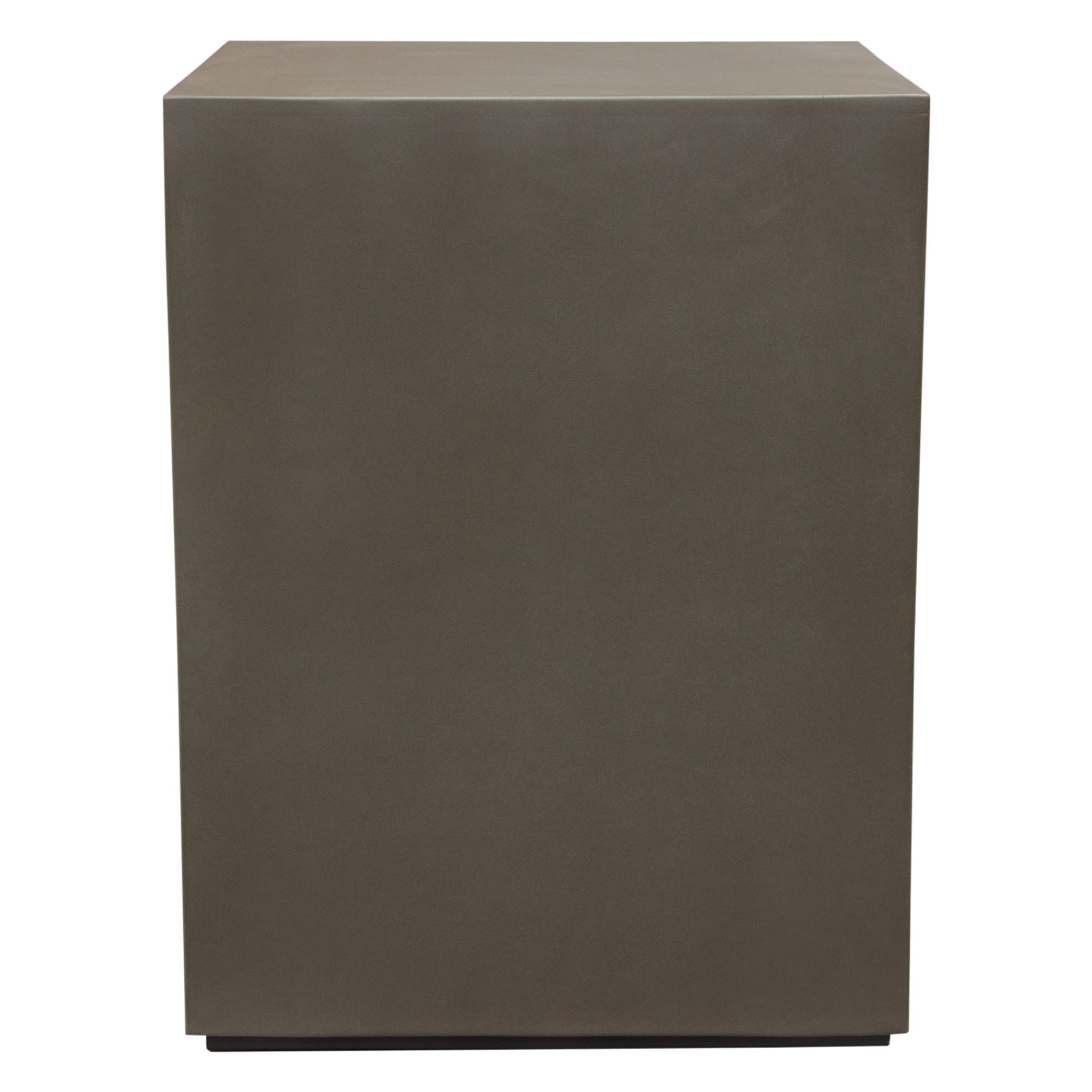 Benjara Viko Side End Table, 20 Inch Natural Cement Square Pedestal ...