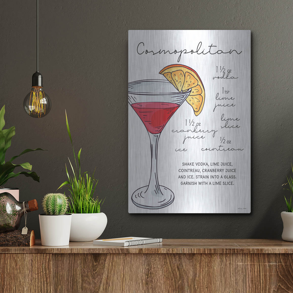 Trinx 'Cosmopolitan Recipe' by Susan Ball Metal Wall Art | Wayfair