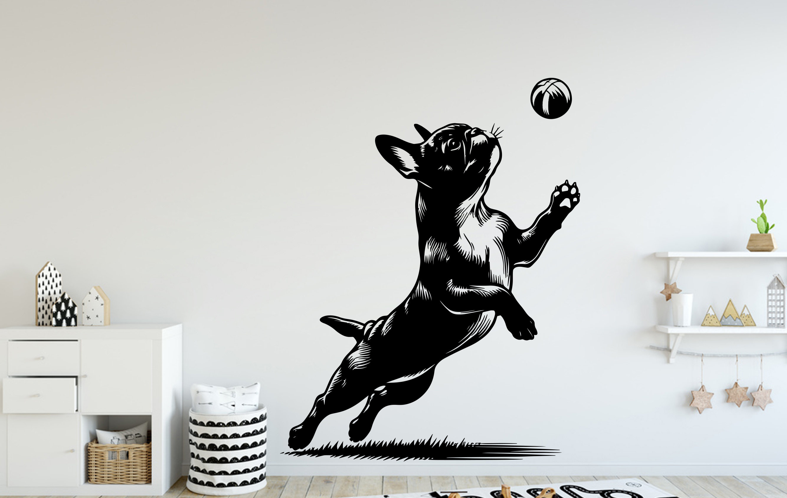 Winston Porter French Bulldog Playing With Ball Dog Wall Decal Dog ...