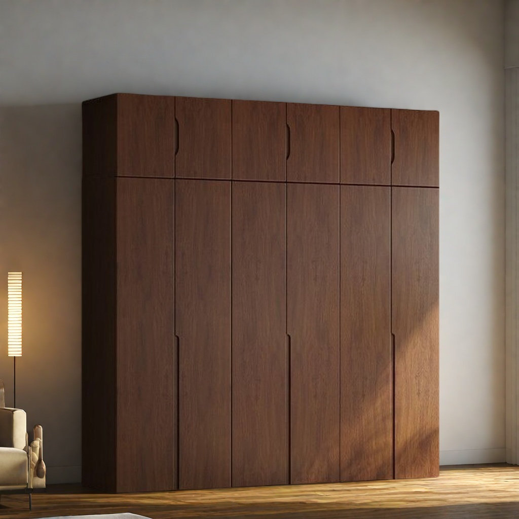 marlao Simple Modern Walnut Wardrobe | Wayfair