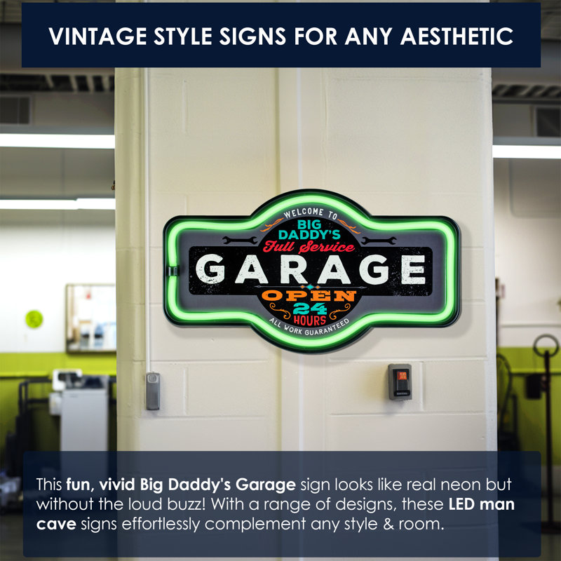 Winston Porter Big Daddy's Garage LED Marquee Sign "& Reviews" | Wayfair