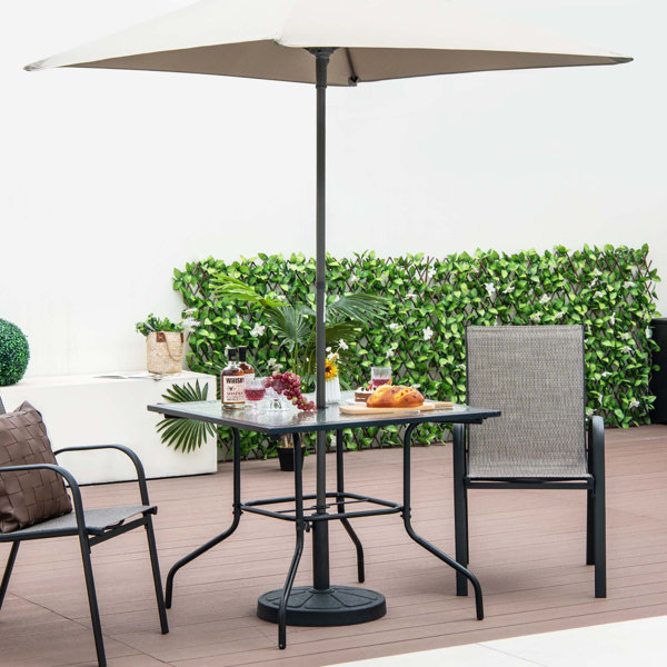 Winston Porter Kimberlyn Glass Outdoor Dining Table | Wayfair