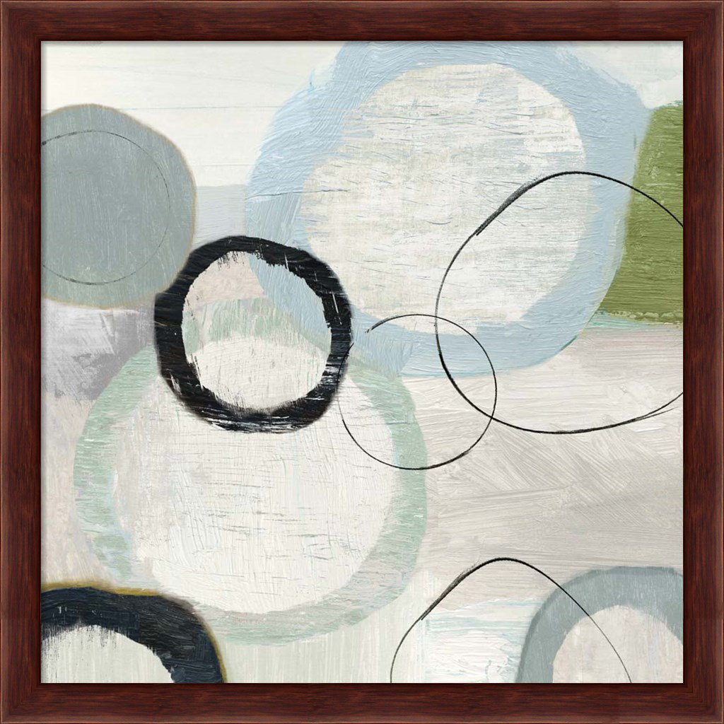Orren Ellis Blue Circles I By Tom Reeves, Framed Wall Art | Wayfair