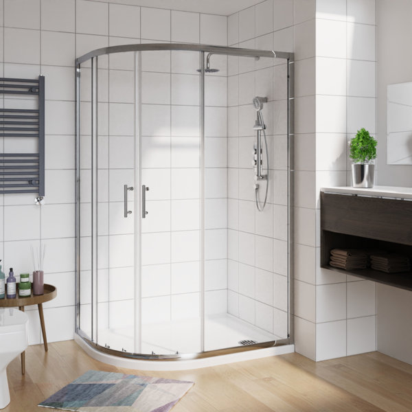 NRG Offset Curved Shower Enclosure - 1900 x 1200 x 900 mm Walk In ...
