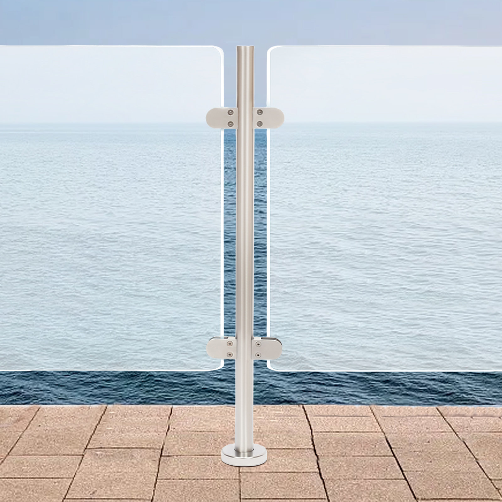 YYBSH Stainless Steel Railing Post (Middle Post) | Wayfair