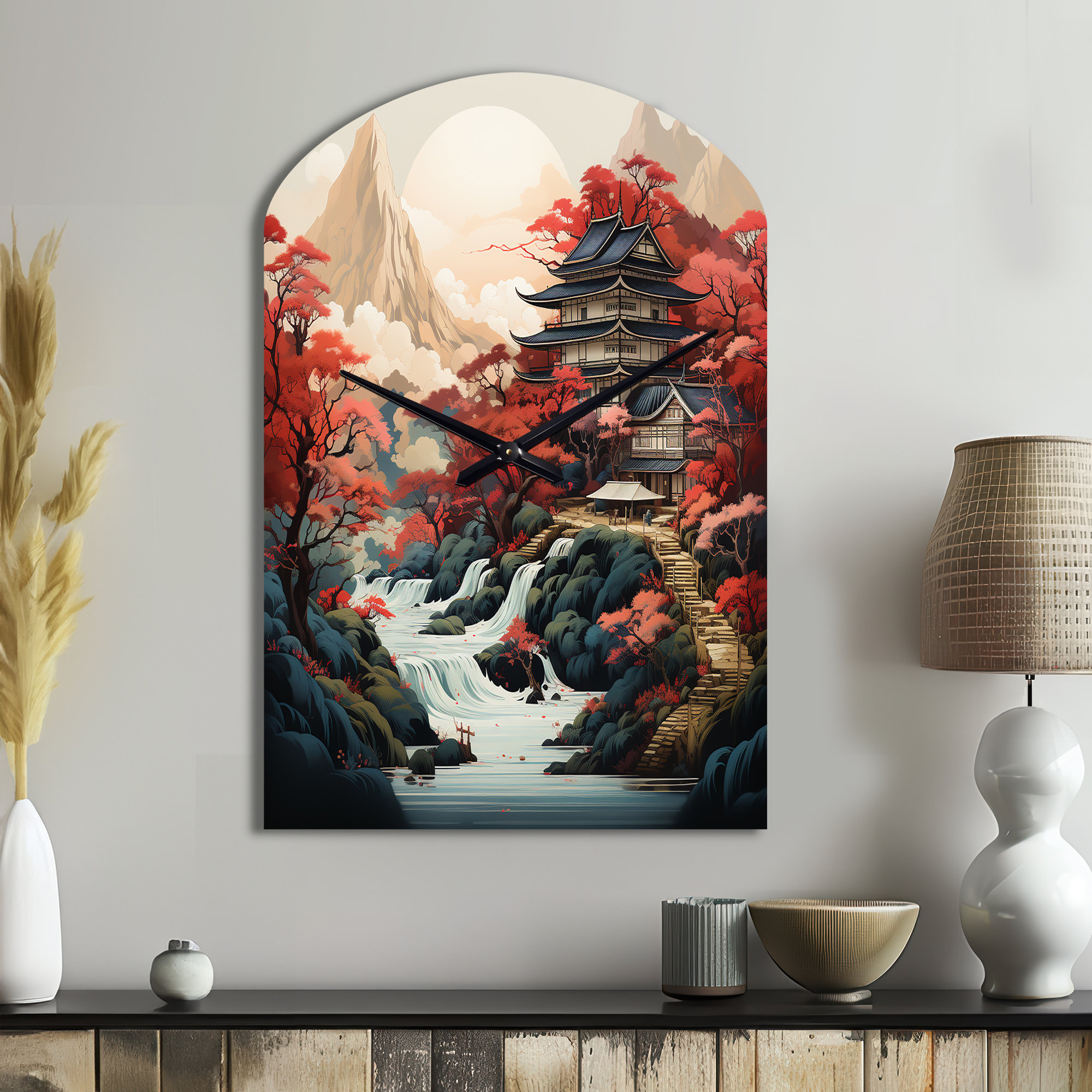 Design Art Asian Art Landscape - Asian Art Asymmetrical Metal Wall ...
