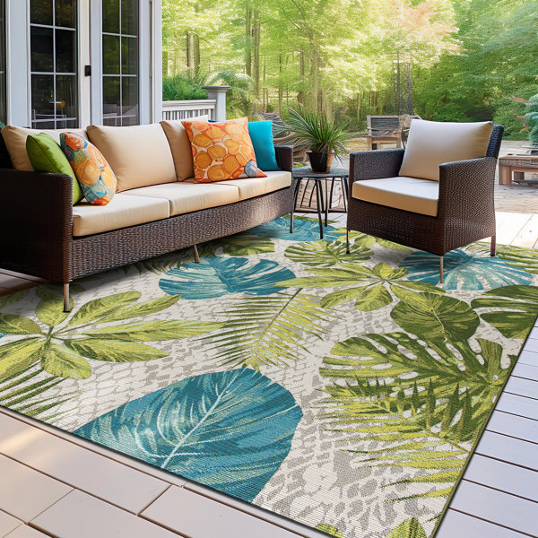 Green Outdoor Rugs You'll Love | Wayfair