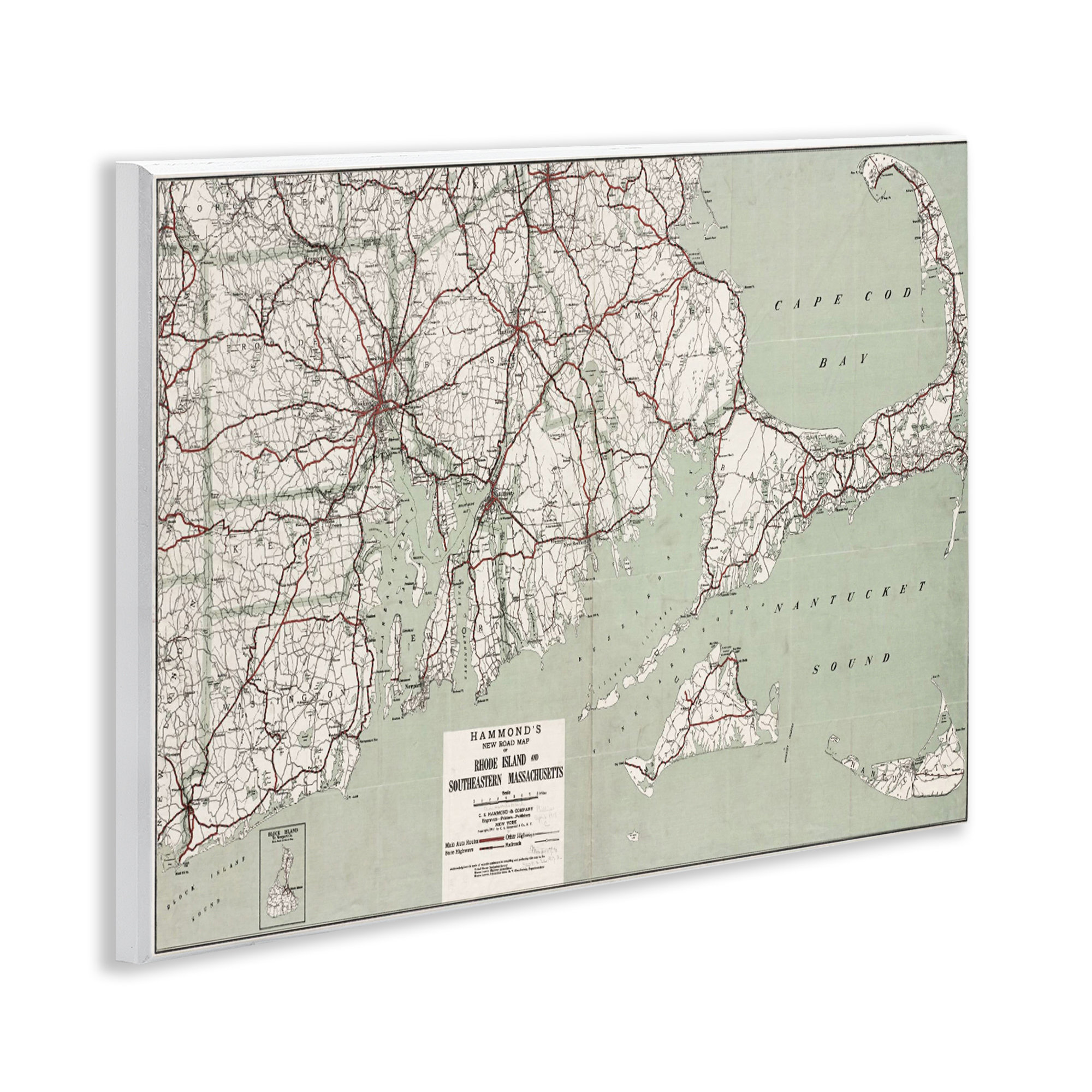 Dakota Fields Cape Cod & RI Map Wall Plaque Art by Graffi*tee Studios ...