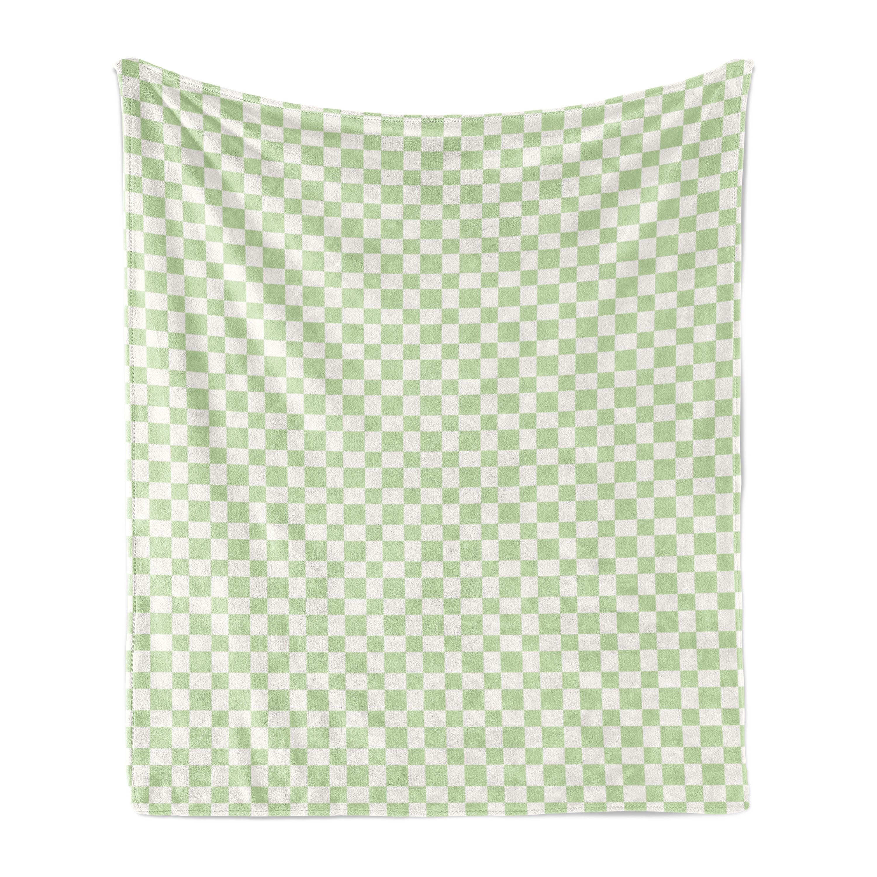 Ambesonne Retro Fleece Throw Blanket Big Little Squares Tile Lime Green ...