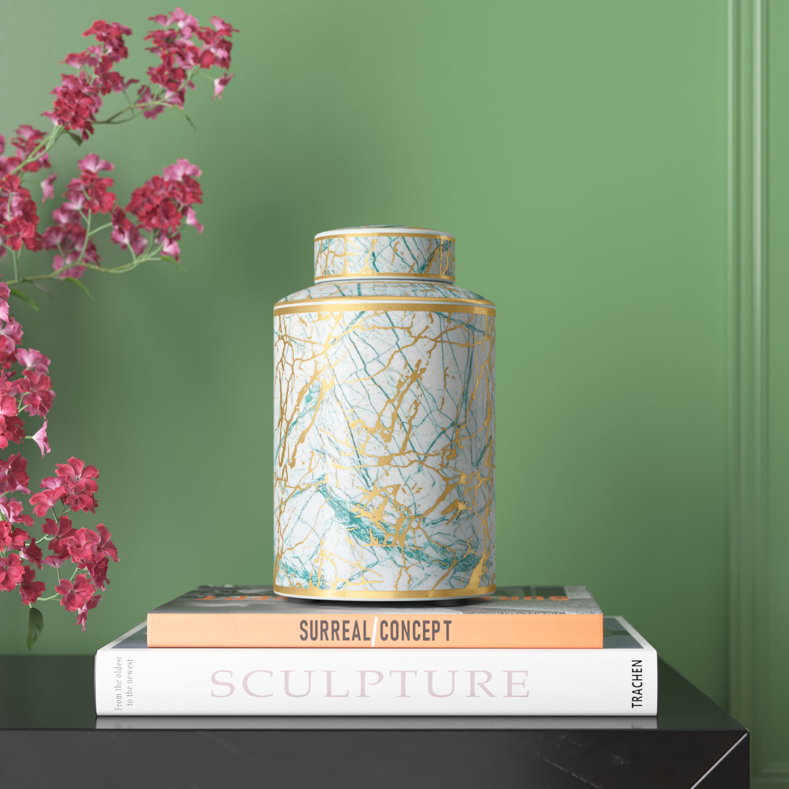 Etta Avenue™ Ceramic Jar with Lid Contemporary Decorative Glassware in ...