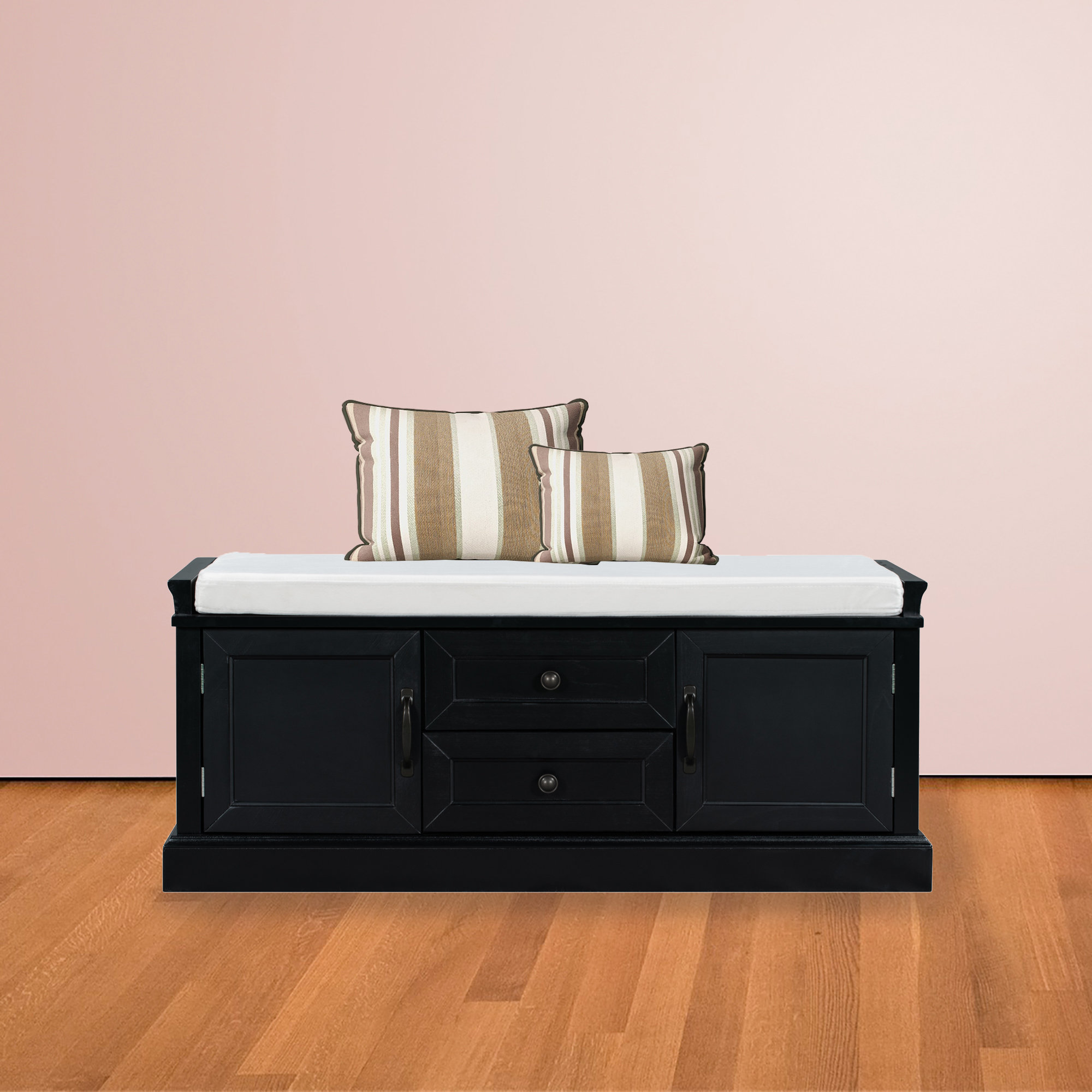 Red Barrel Studio® Velvet Cabinet and Drawers Storage Bench | Wayfair