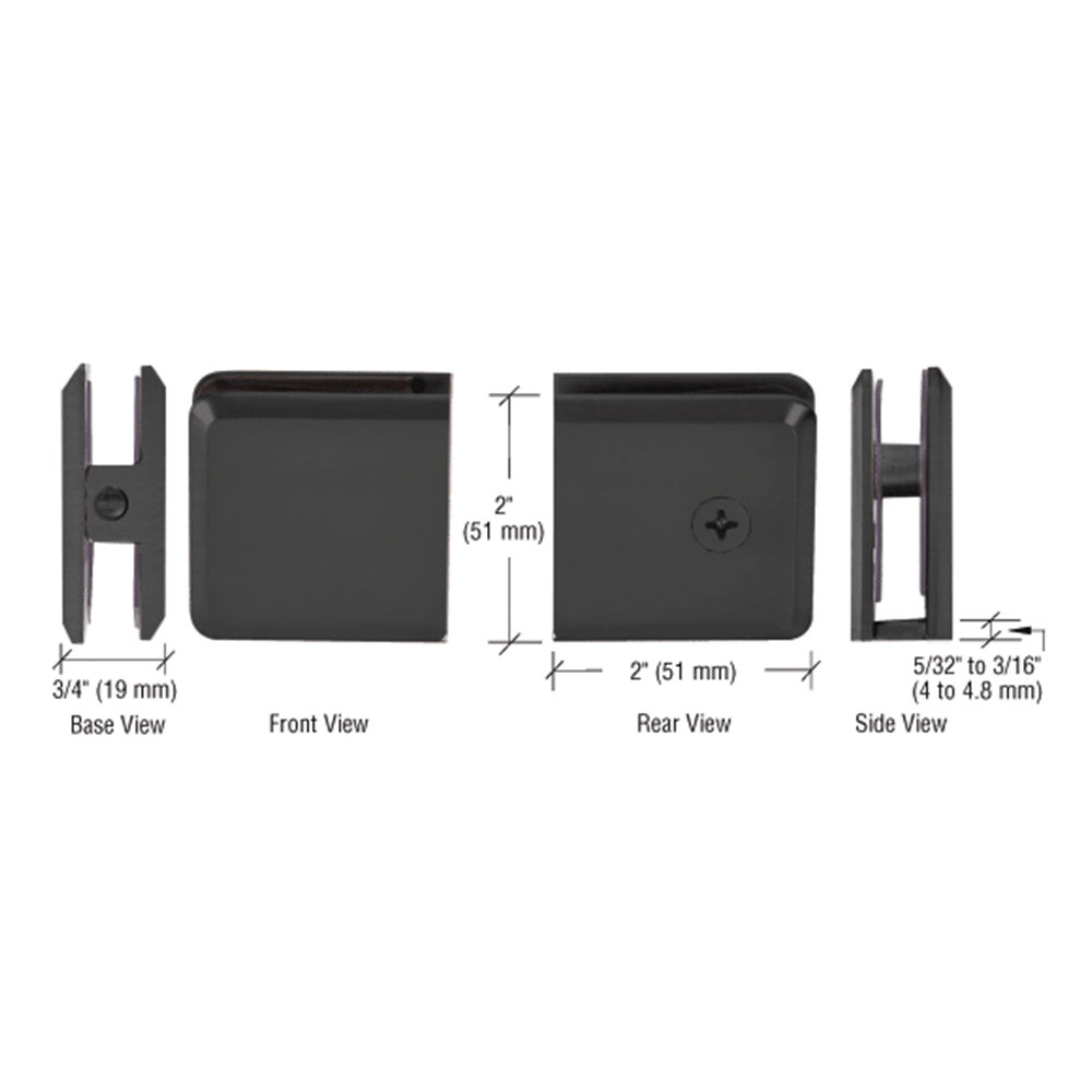 Fab Glass and Mirror Wall Mount Clamp T-Hinge | Wayfair