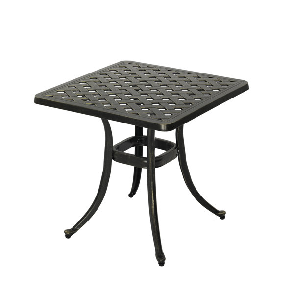 Astoria Grand Sophisticated Cast Aluminum Outdoor Side Table | Wayfair