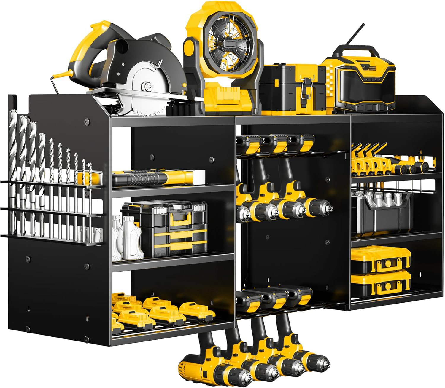 TWDAI Heavy Duty Metal Wall Mount Power Tool Organizer Rack For 8 ...