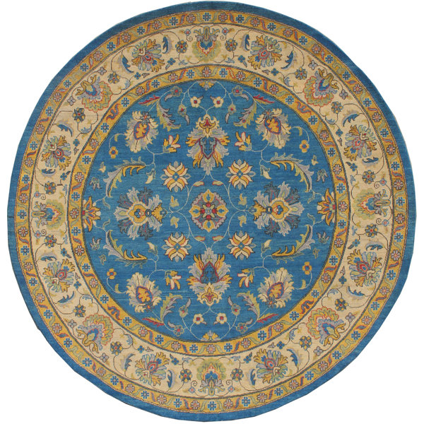 Rosalind Wheeler Round Annzley Floral Hand Woven Hand Knotted Round 238 ...