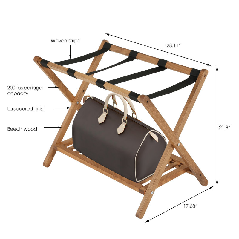 MT Displays Beech Wood Luggage Rack & Reviews | Wayfair