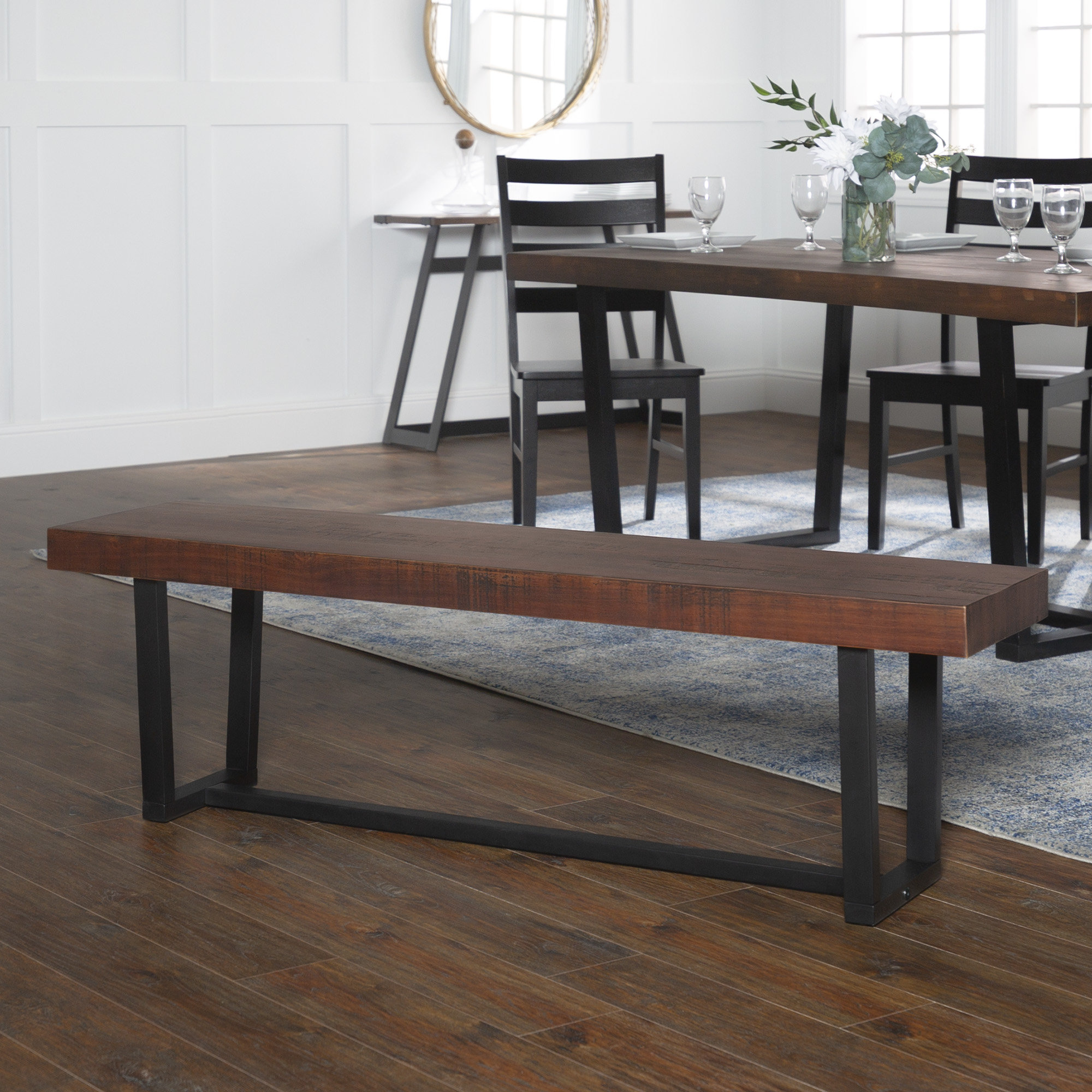 Union Rustic Amarapal Solid Wood Two Tone Bench & Reviews | Wayfair