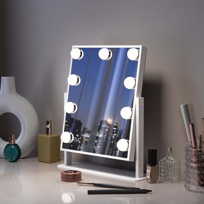 Blue Elephant Rectangle LED Metal Freestanding Mirror & Reviews ...