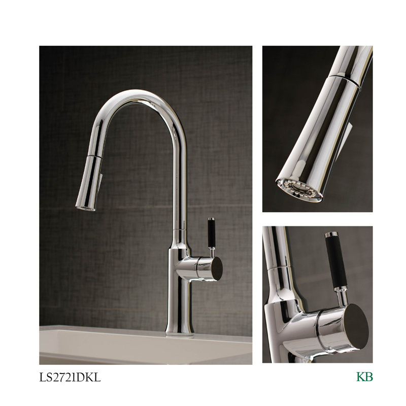 Kingston Brass Kaiser Single Handle Pull Down Kitchen Faucet & Reviews ...