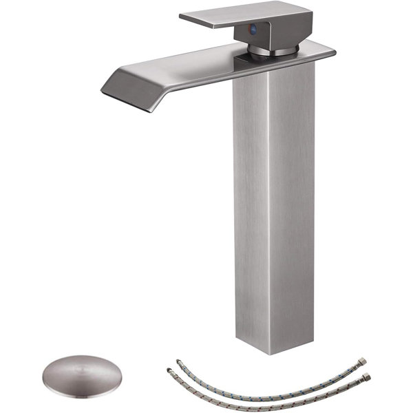 Ruviv Vessel Sink Faucet Waterfall with Pop Up Drain Assembly and ...