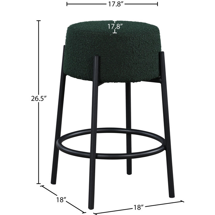 Latitude Run® Avalon Green Boucle Fabric Counter Stool & Reviews | Wayfair