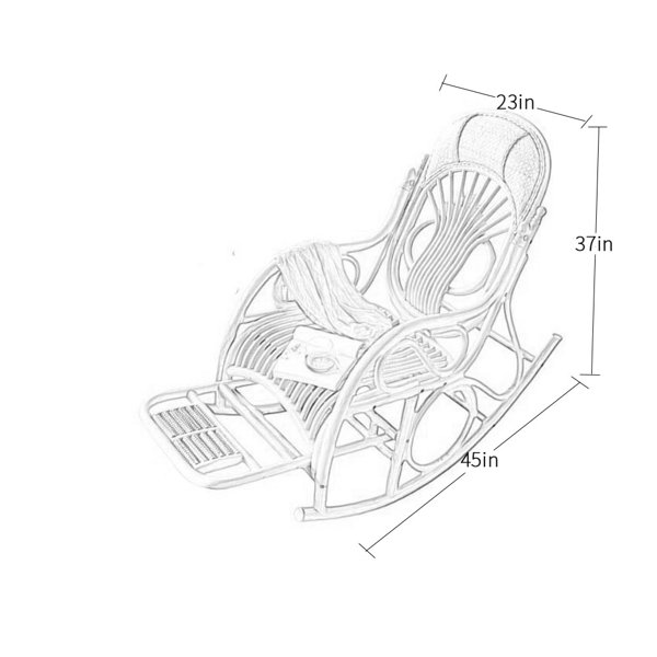 SUPROT Manual Natural Rattan Rocking Chair Rocking Chair | Wayfair