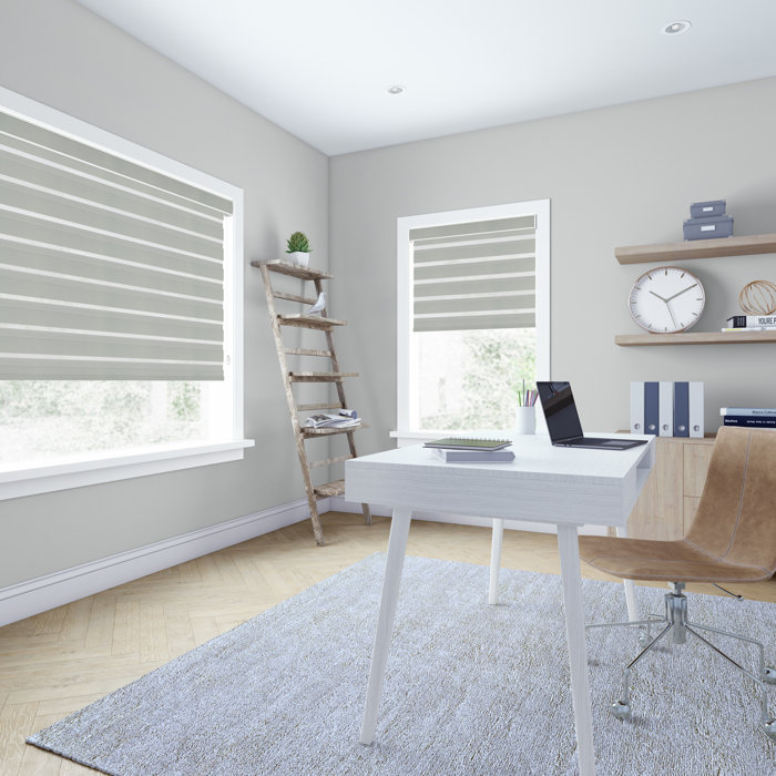 LEVOLOR Custom Cordloop Room Darkening Banded Roller Shades, Brilliance ...
