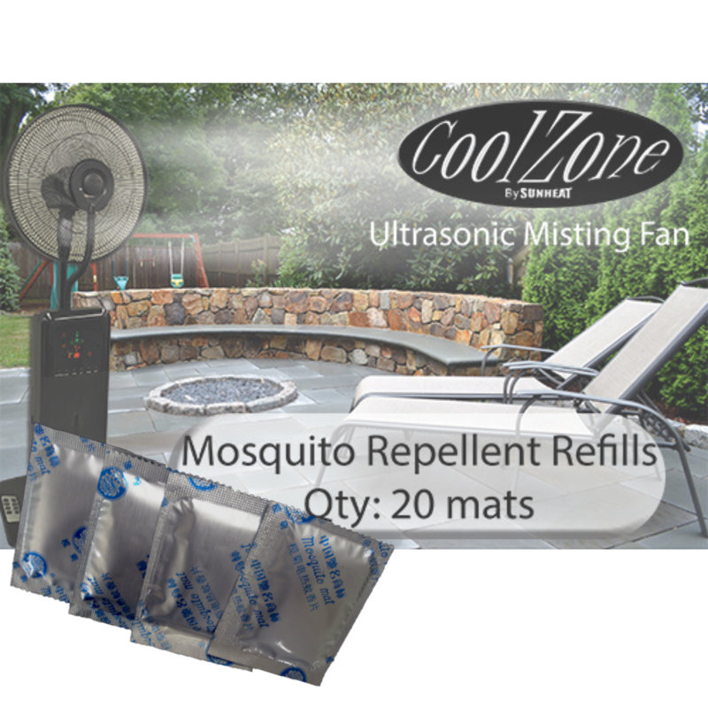 SUNHEAT International Coolzone Dry Mist Fan Mosquito Mats - 20 Pack ...