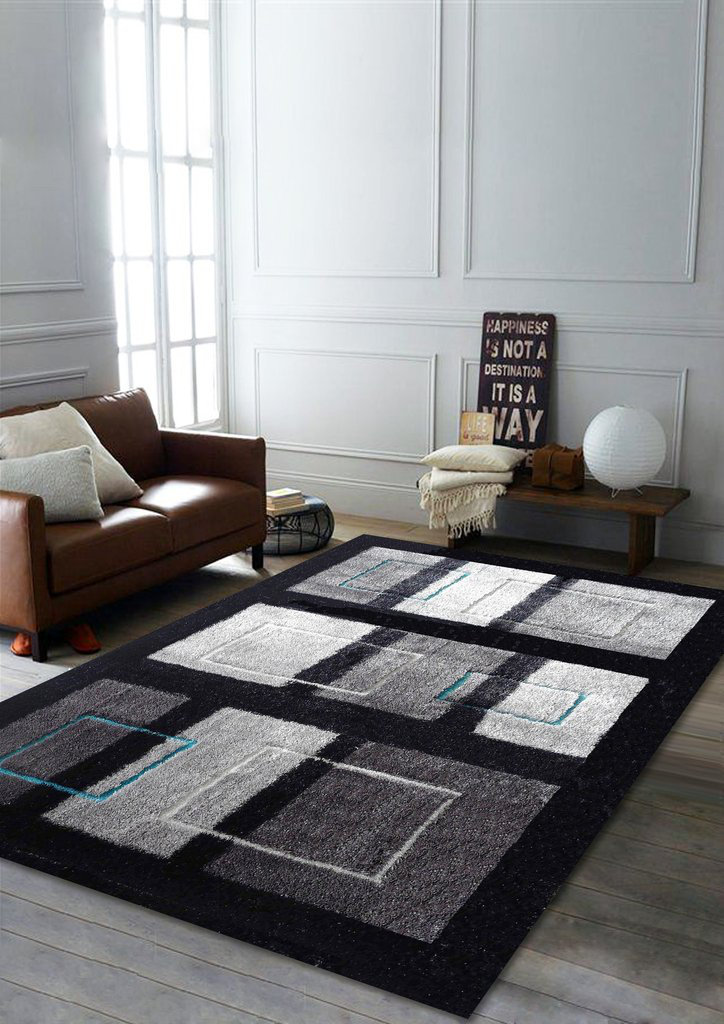 Red Barrel Studio® Naveen Hand-Tufted Black/Gray Area Rug | Wayfair