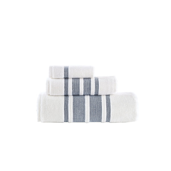 Brooks Brothers Contrast Border 3 Pcs Towel Set | Wayfair