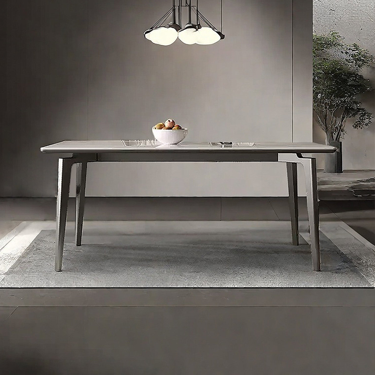 MRzenghong Black retro style simple rock plate dining table | Wayfair
