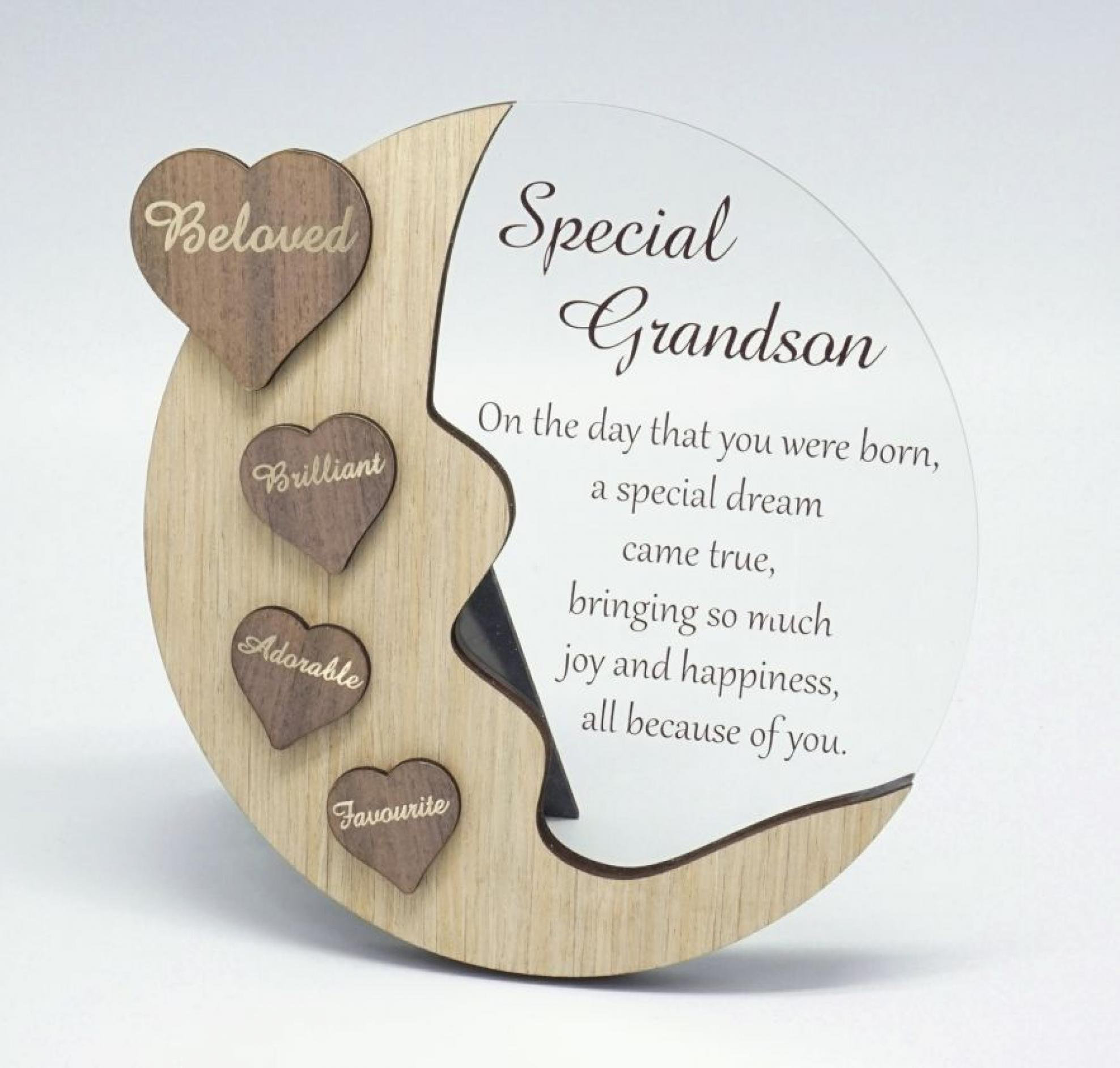 Trinx Moon With Words On Hearts And Text Message- Special Grandson ...