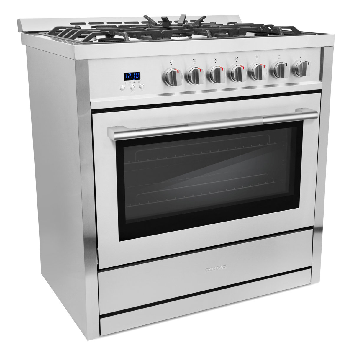 Cosmo 36 in. Nebula Collection 3.8 cu. ft. Gas Range, 5 Burners, Rapid ...